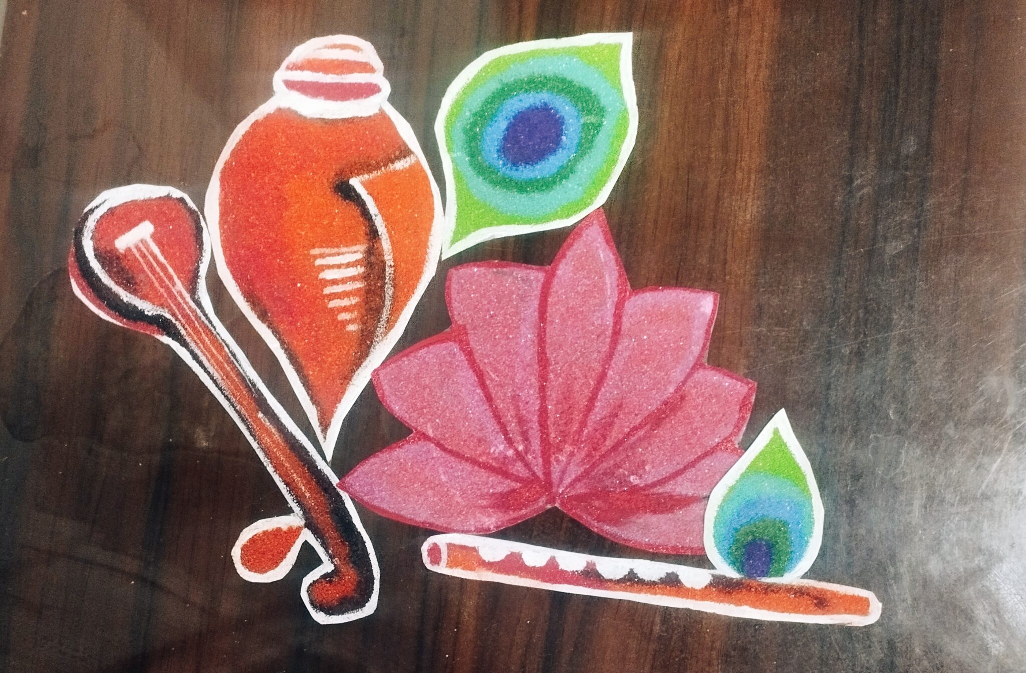 Rangolis for competition : Nature scenery rangoli – Easy Rangoli Designs